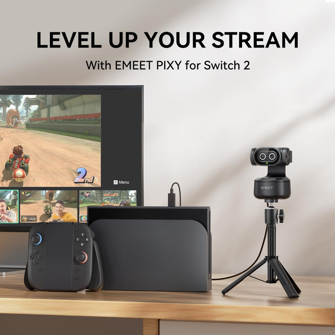 EMEET PIXY Dual-Camera AI PTZ 4K Webcam