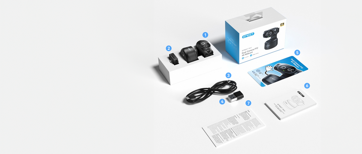 EMEET PIXY Dual-Camera AI PTZ 4K Webcam